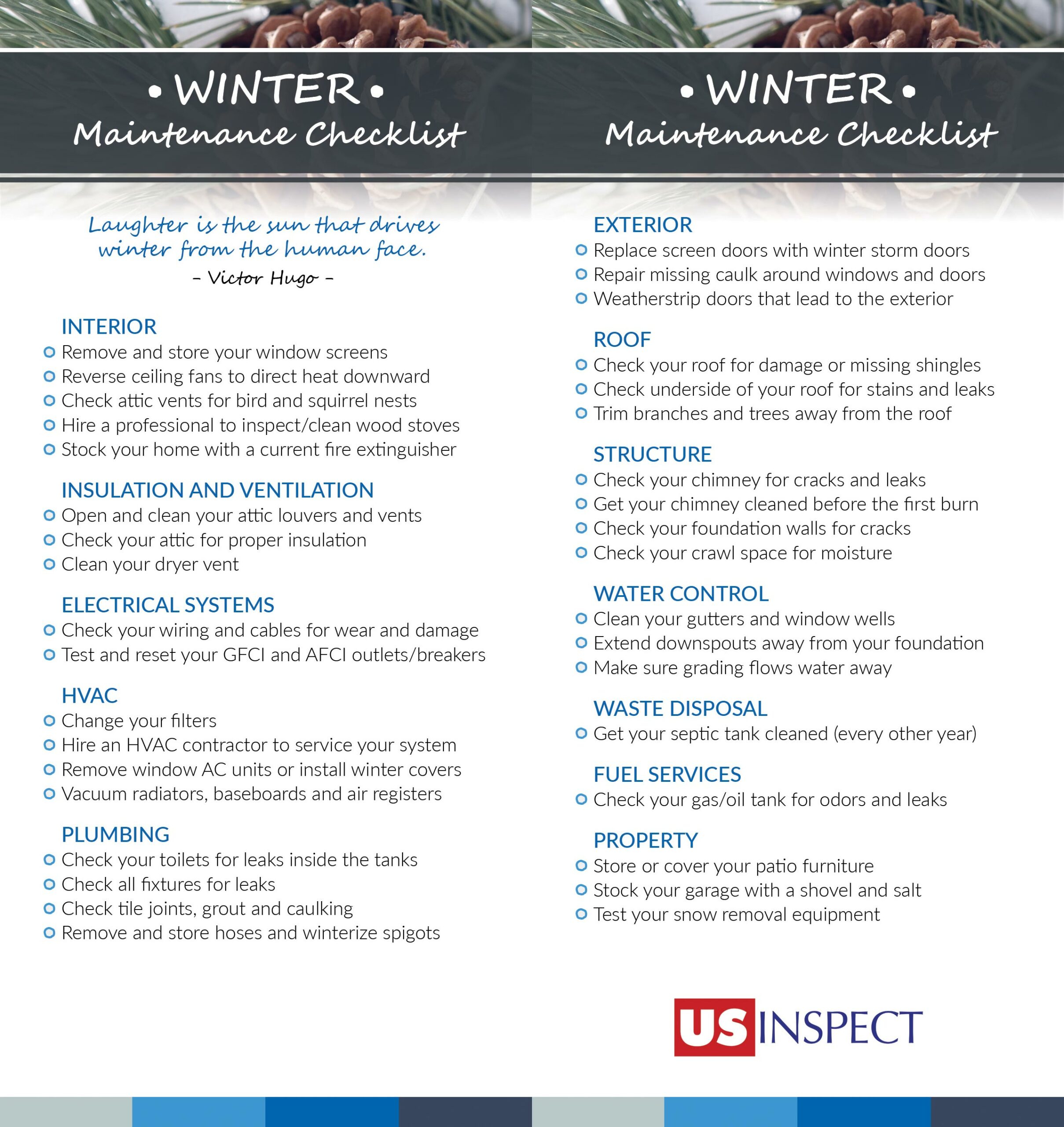 Winter Home Maintenance - Home Inspections by US Inspect