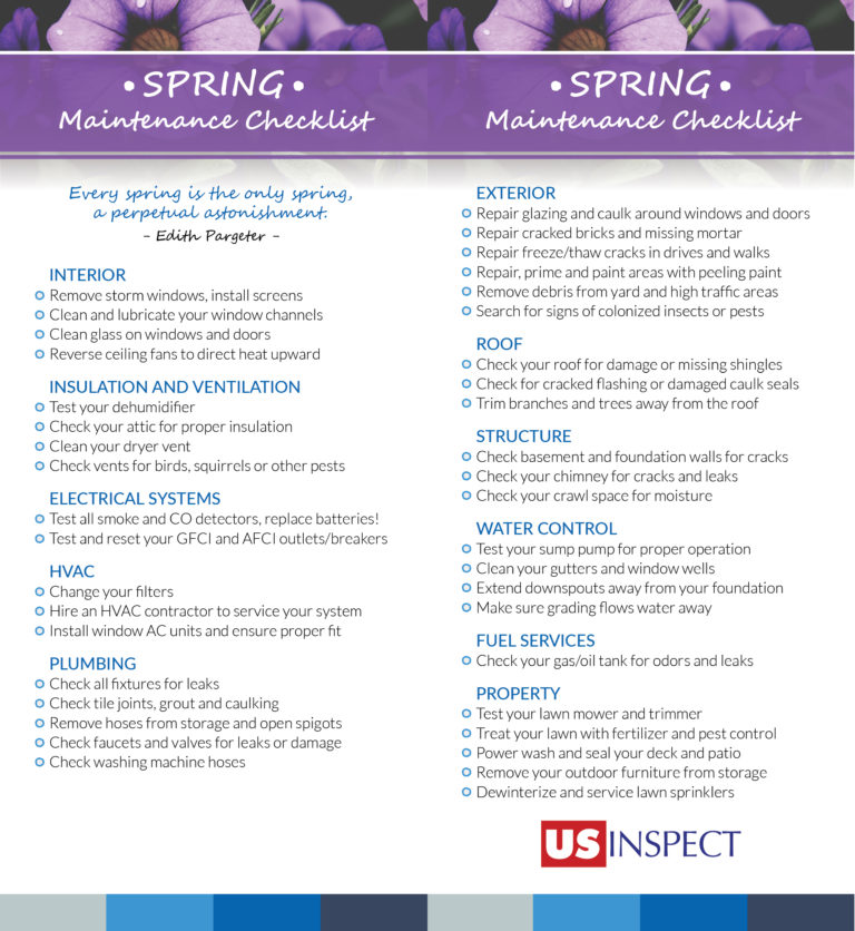 Spring Home Maintenance - Home Inspections by US Inspect